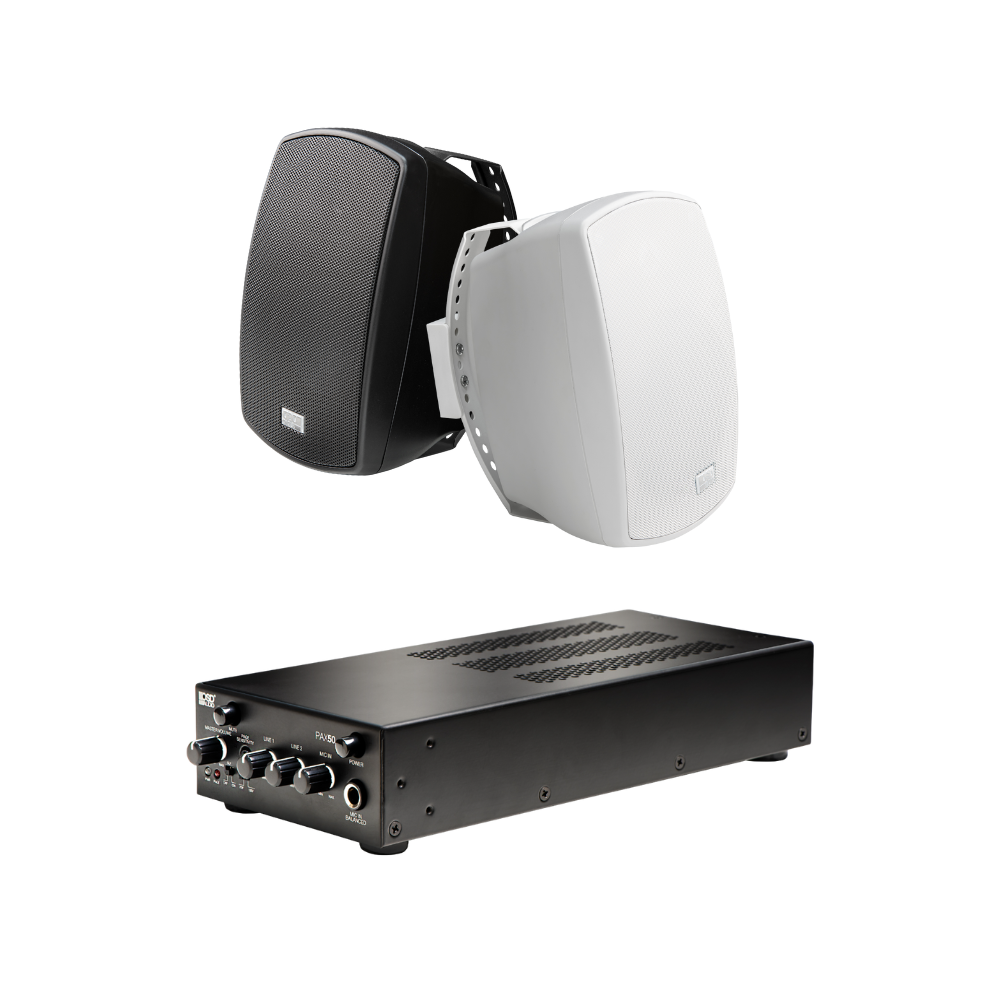4" Outdoor Patio Speakers + 50W Commercial Amp Bundle | Outdoor Speaker ...